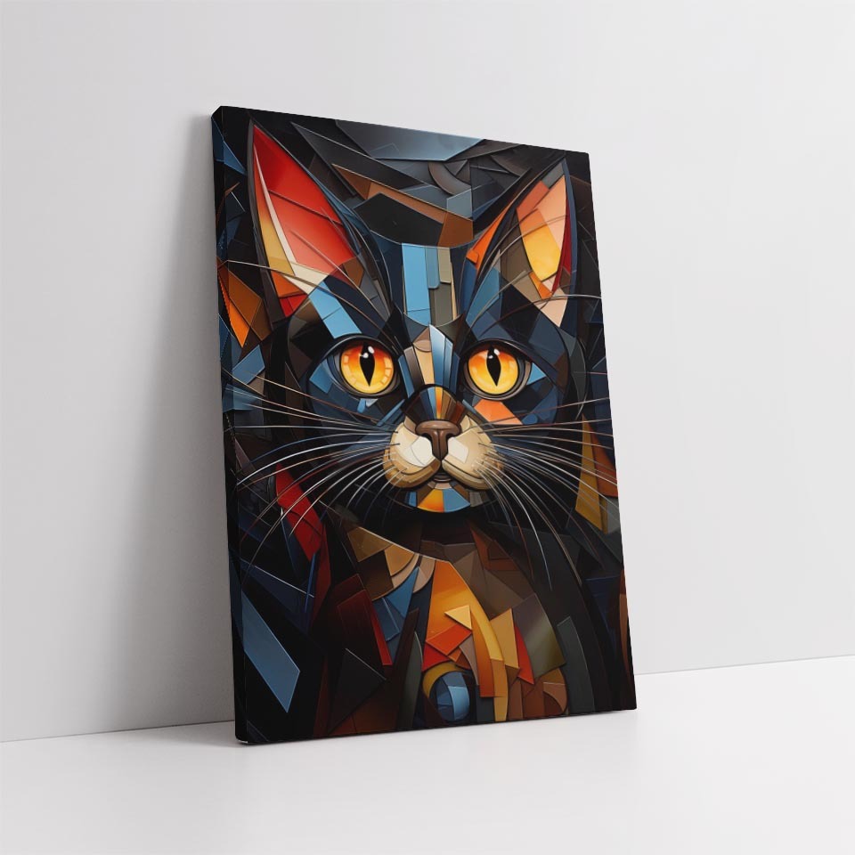 Achetez le tableau décoratif Chat Géométrique sur MonTableau