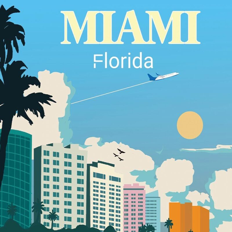 Achetez le tableau décoratif Miami en Lumière sur MonTableau